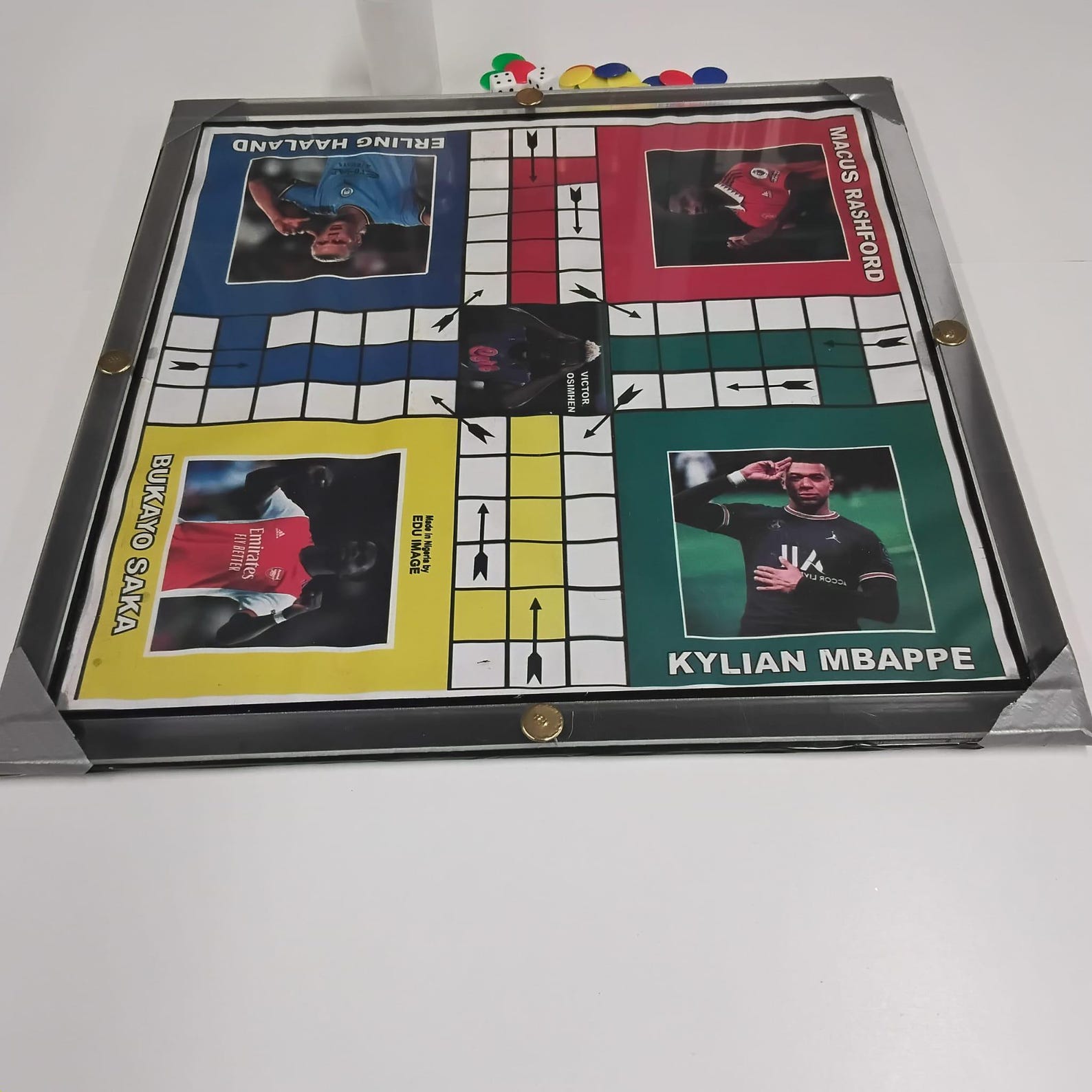 12in by 12in African Ludo Board Game With Seeds and 2 Dices/ 12in by ...