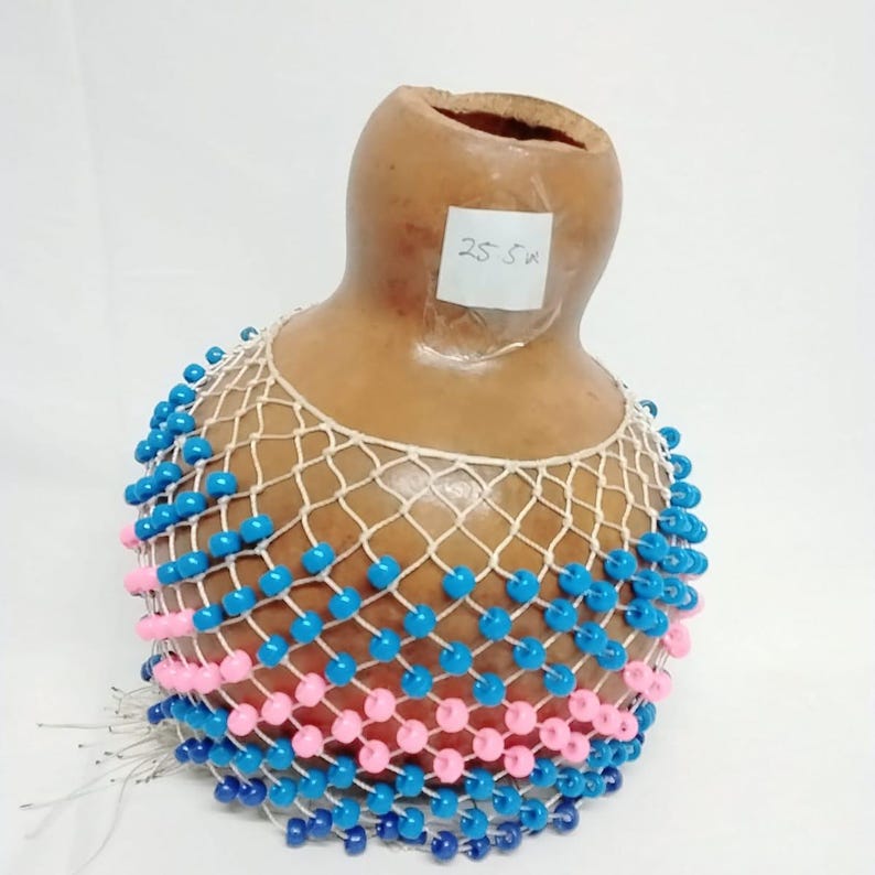 Shekere/african Organic Gourd Shaker/closed Beaded African Shaker - Etsy