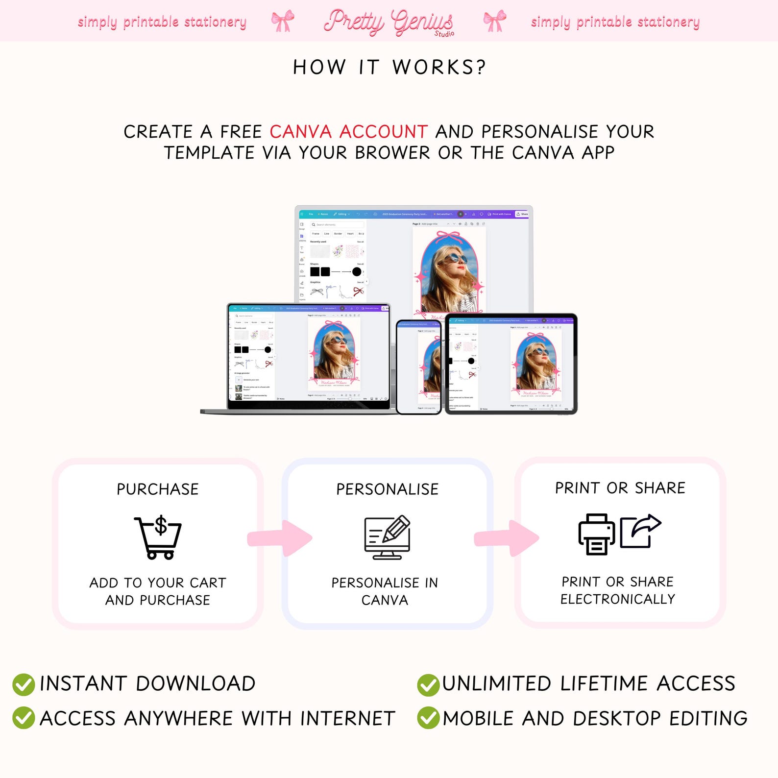 Graduation Photo Frame Template | Class of 2025 Senior Photo Card ...