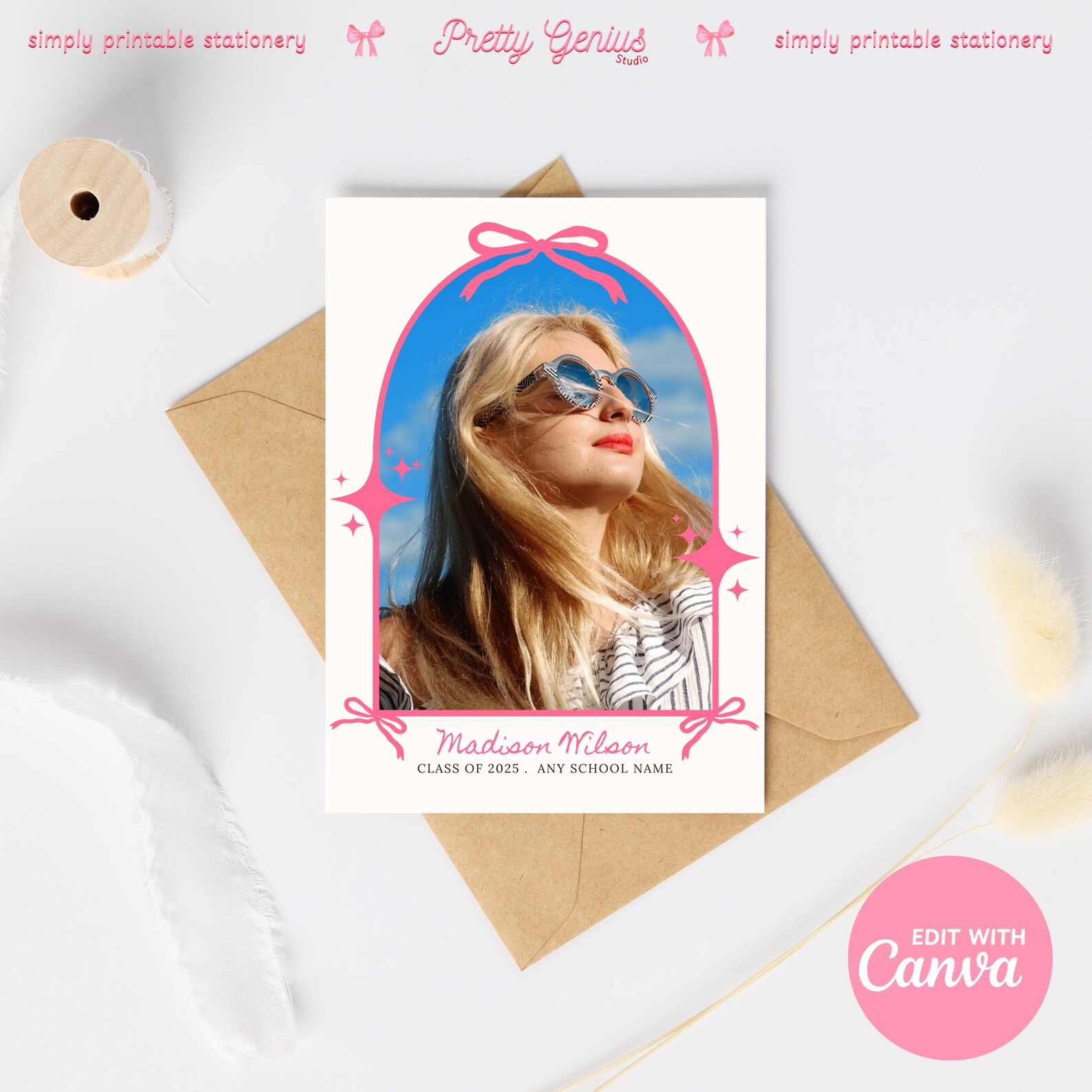 Graduation Photo Frame Template | Class of 2025 Senior Photo Card ...