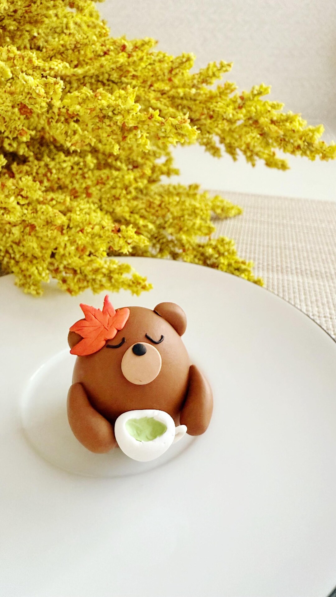 Polymer Clay Potato Bear Figurine: Handmade Desk Buddy - Etsy