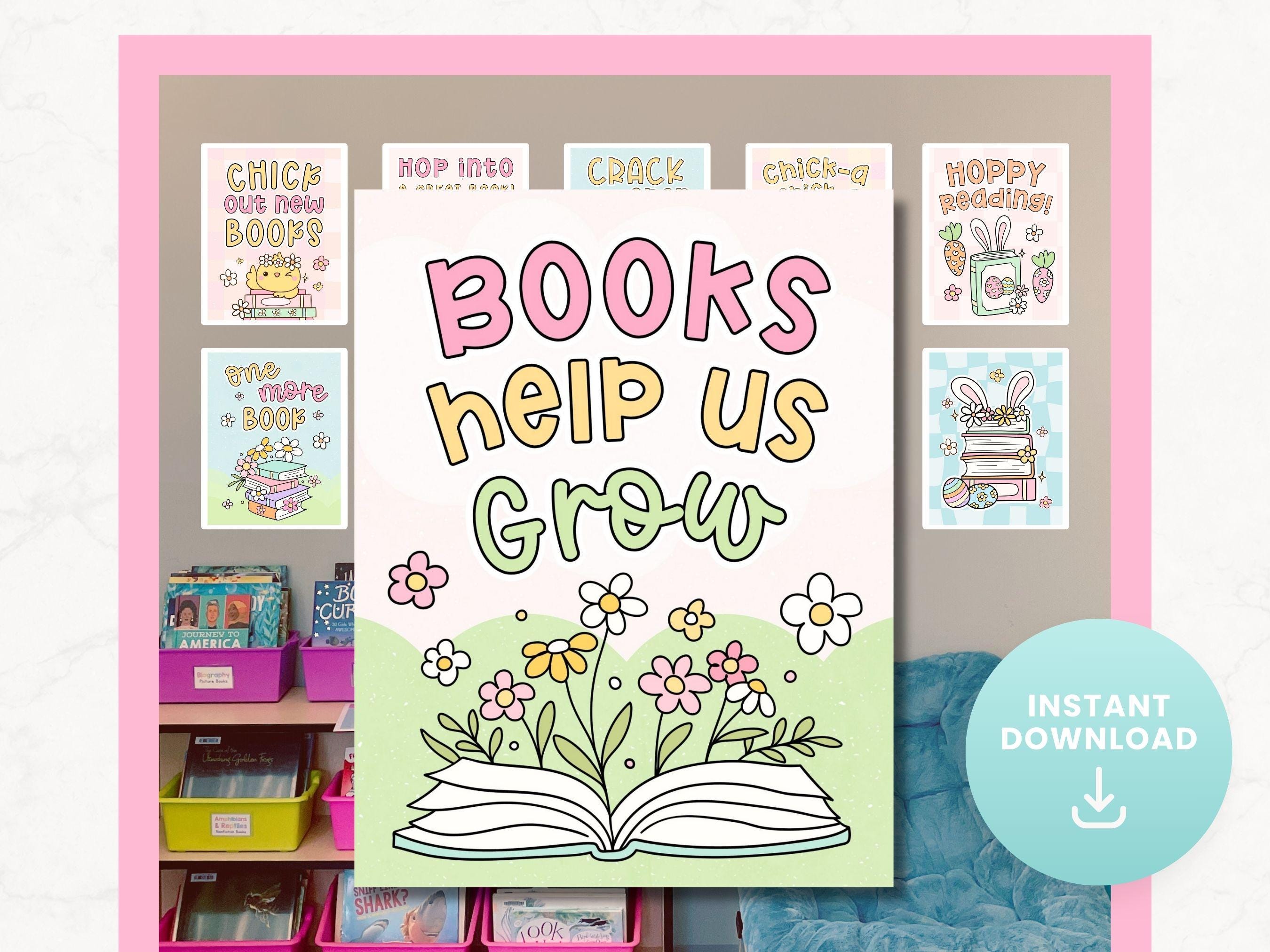 Easter Themed Reading Classroom Posters | Editable in Canva - Etsy