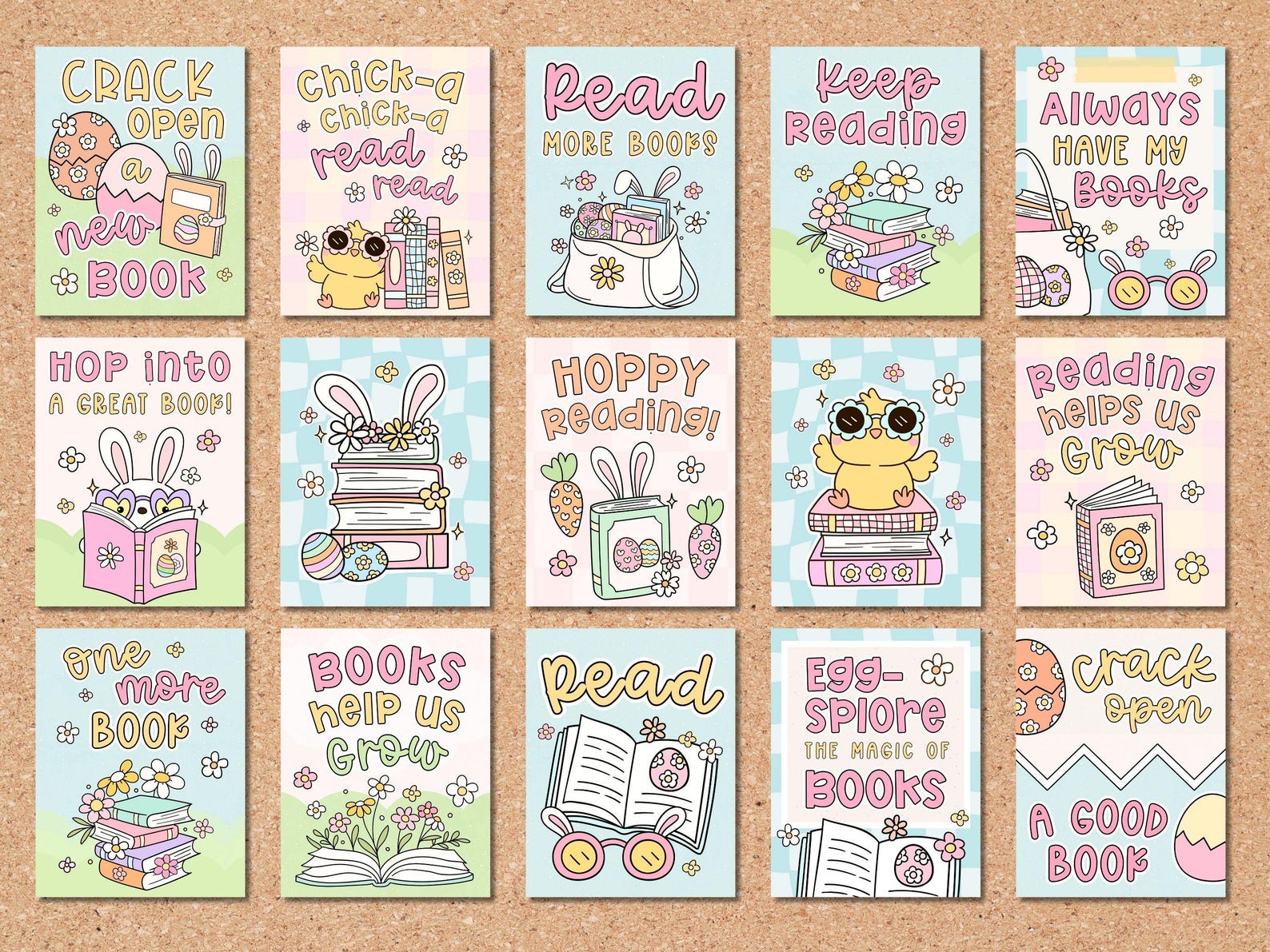 Easter Themed Reading Classroom Posters | Editable in Canva - Etsy