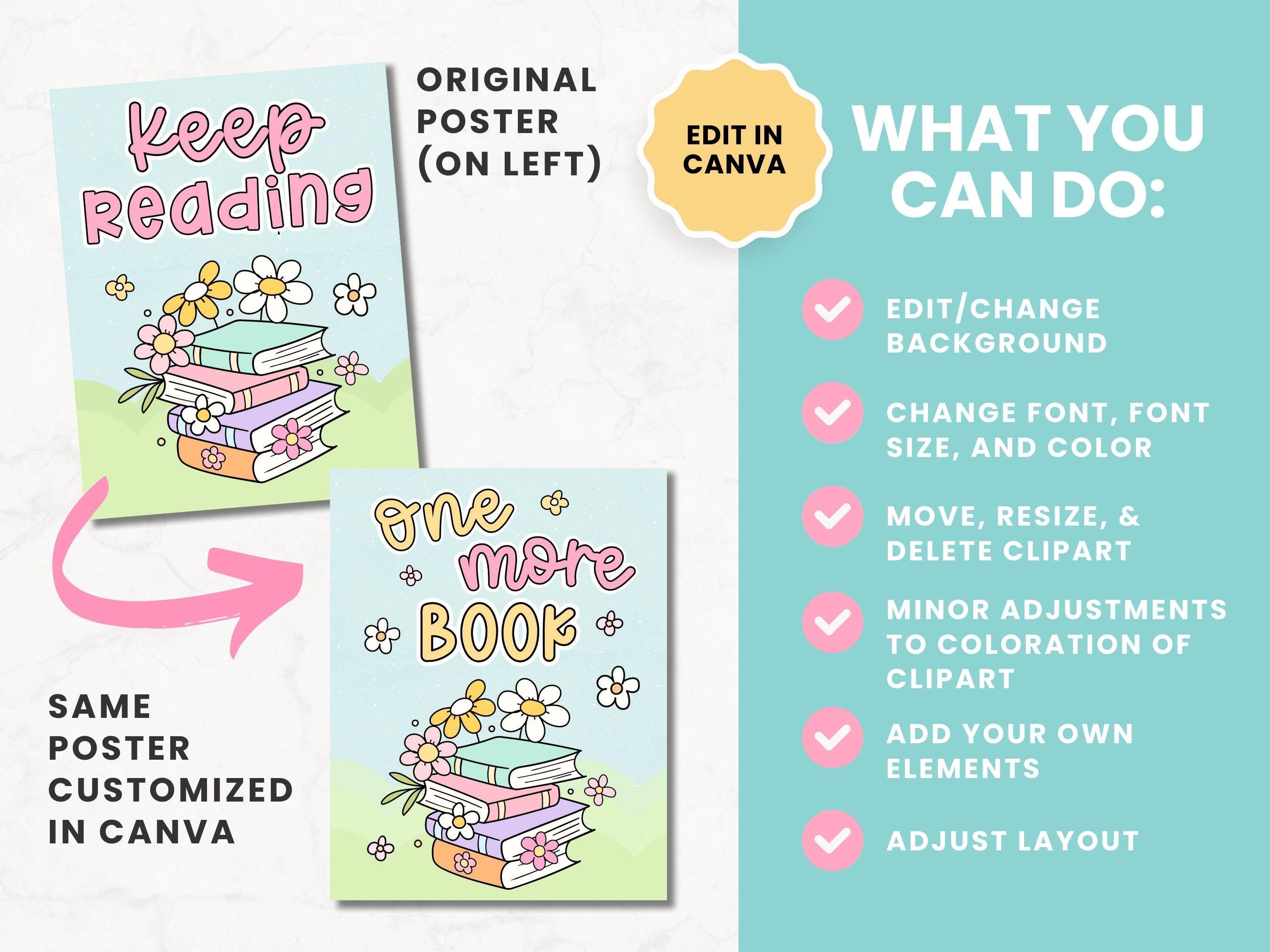 Easter Themed Reading Classroom Posters | Editable in Canva - Etsy