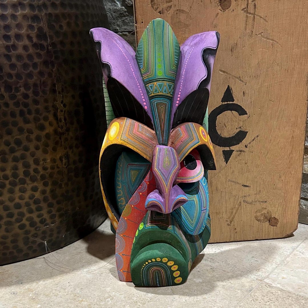 Santos Sarocra Carved Wood Mask - Etsy
