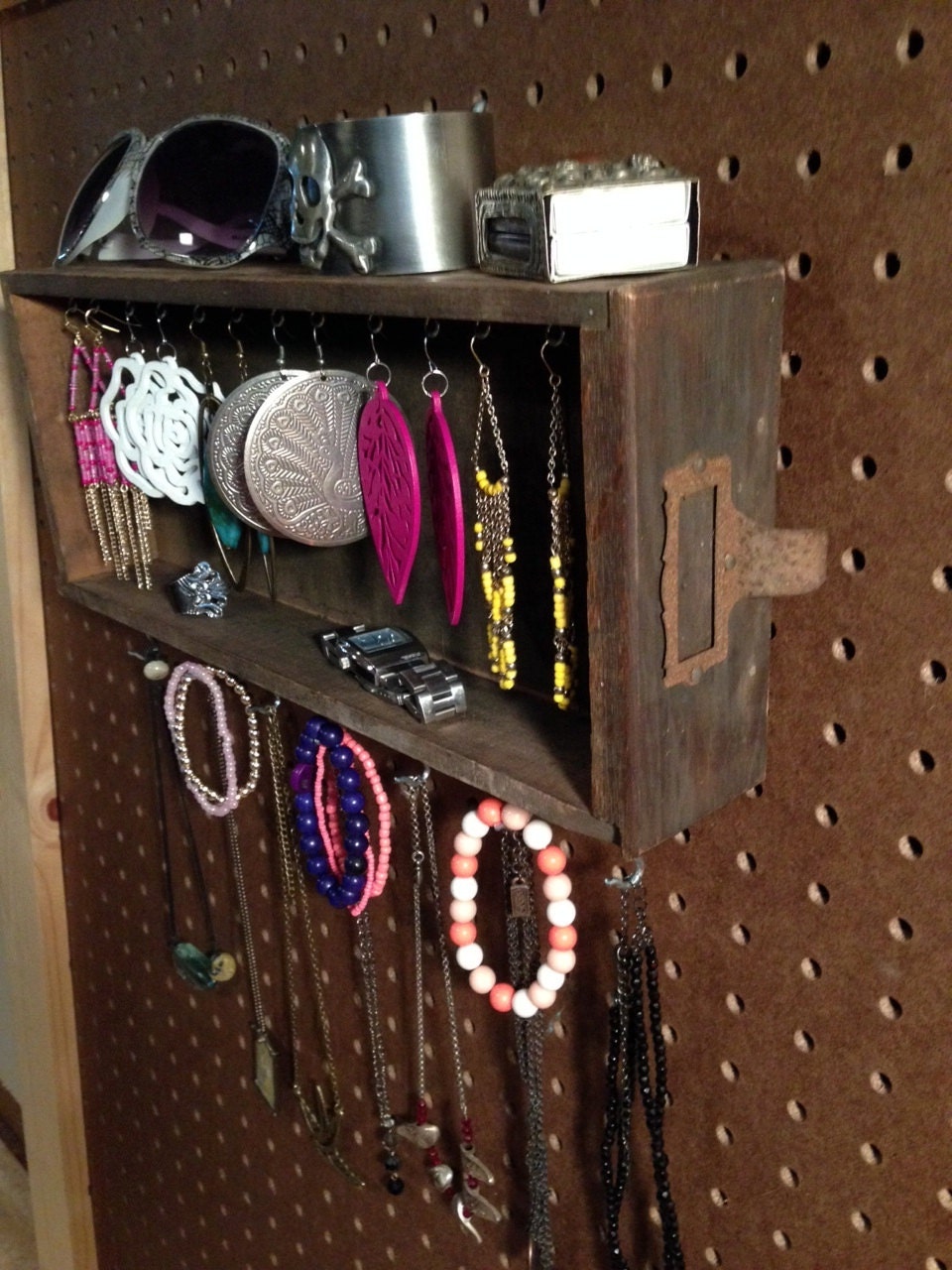 Upcycled Jewelry Organizing Display wood Library Card - Etsy