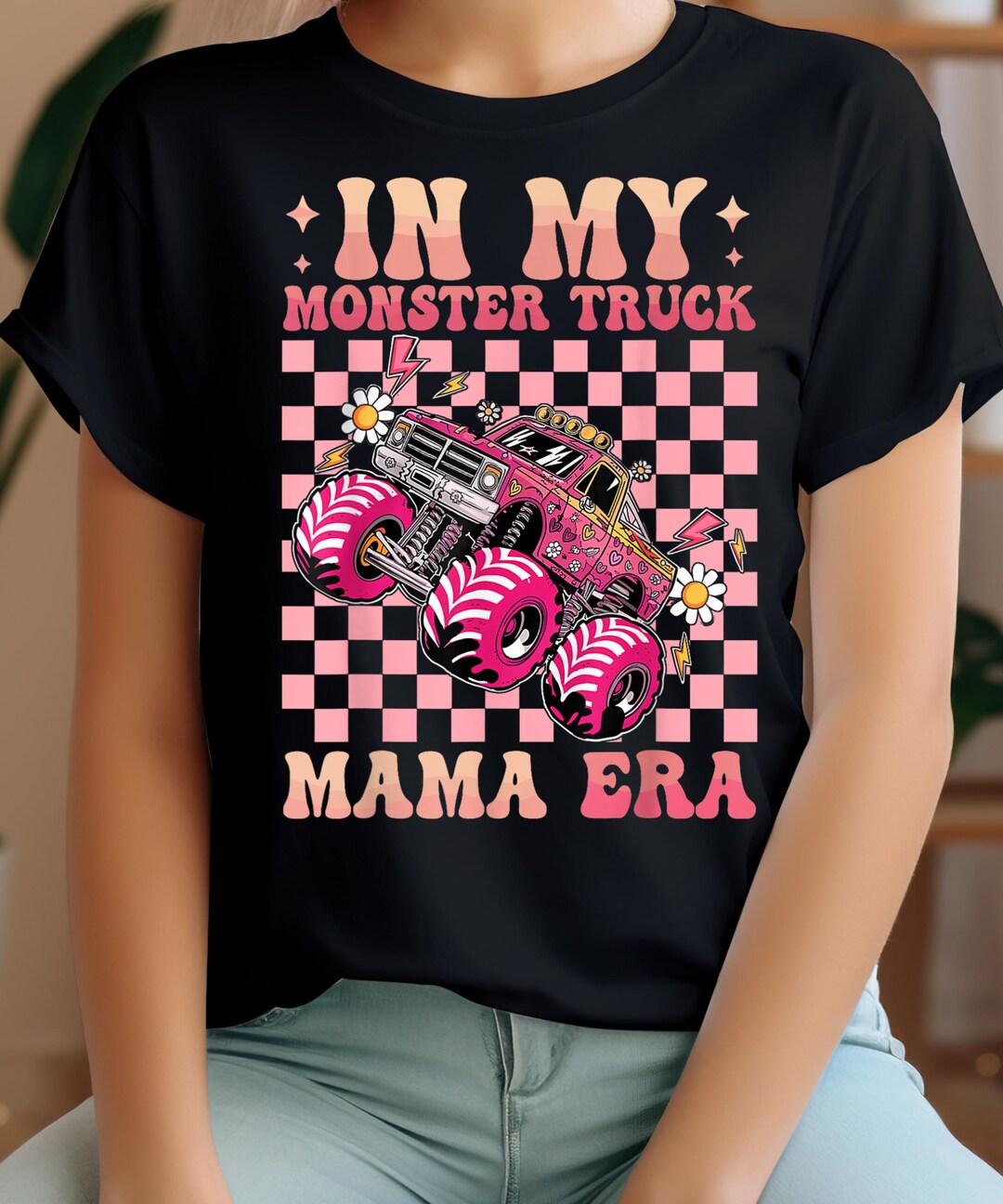 In My Monster Truck Mama Era Monster Truck Mom Women Groovy T-shirt ...