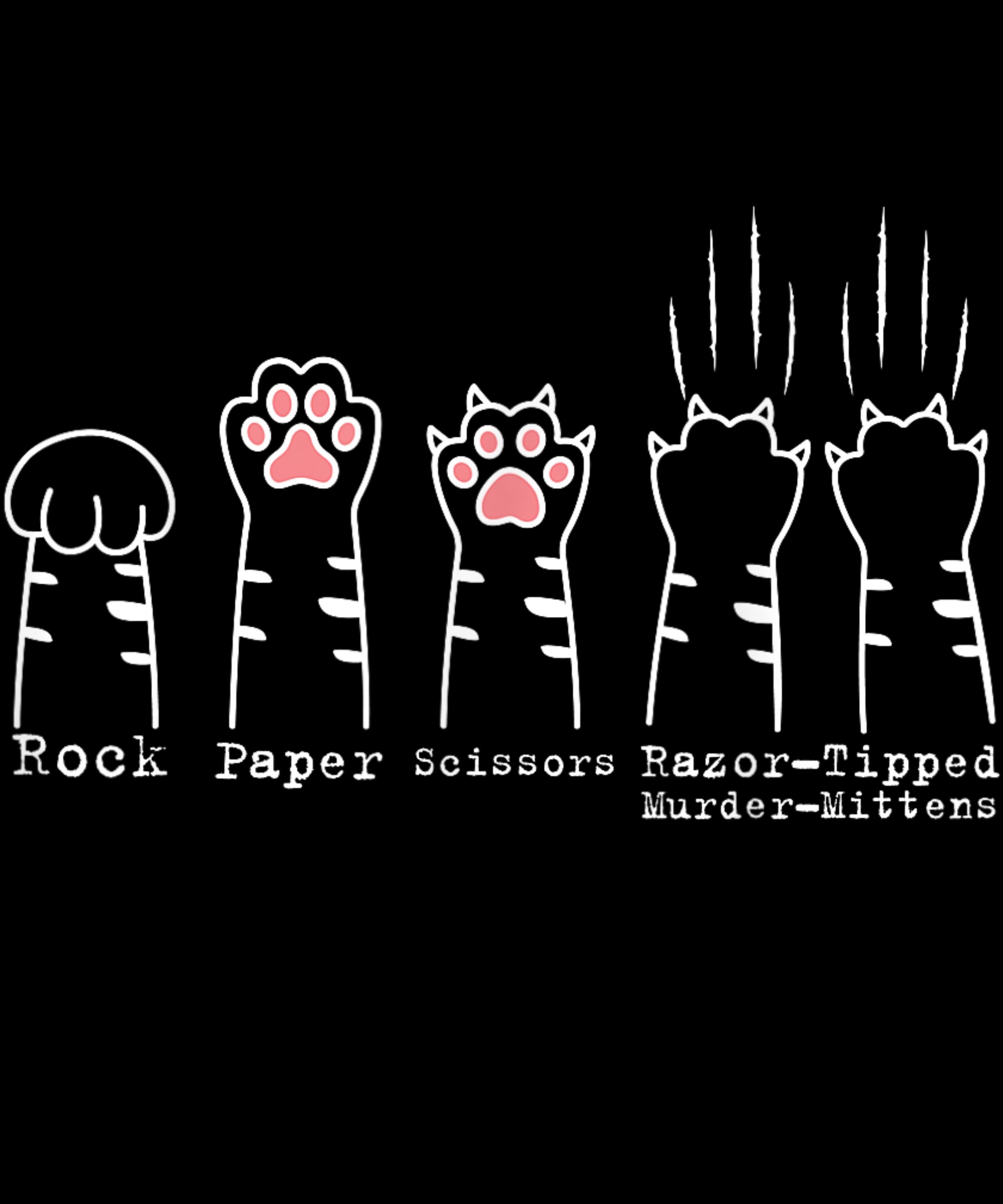 Rock Paper Scissors Png Svg, Razor Tipped Murder Mittens, Cat Paw Svg ...