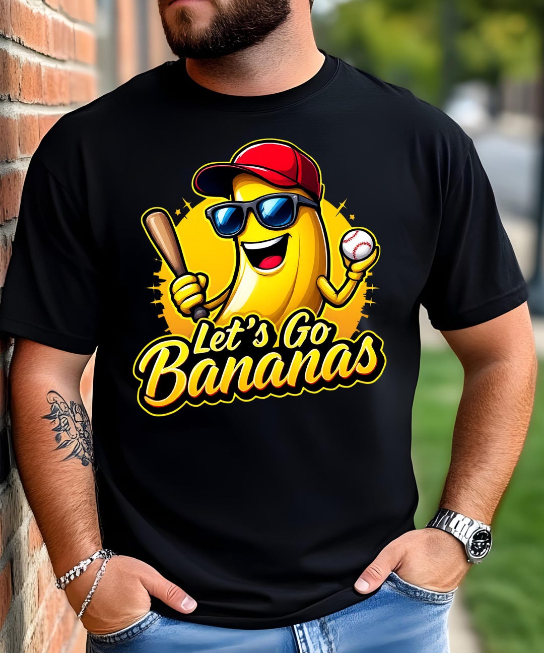 Let's Go Bananas Baseball PNG Funny Banana Mascot Playing Baseball ...
