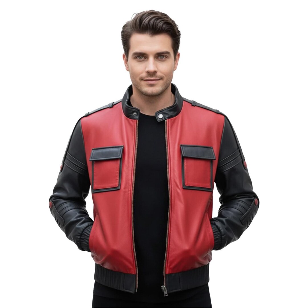 Back to the Future Jacket - Marty Mcfly 80s Sci-fi Inspired Red & Black ...