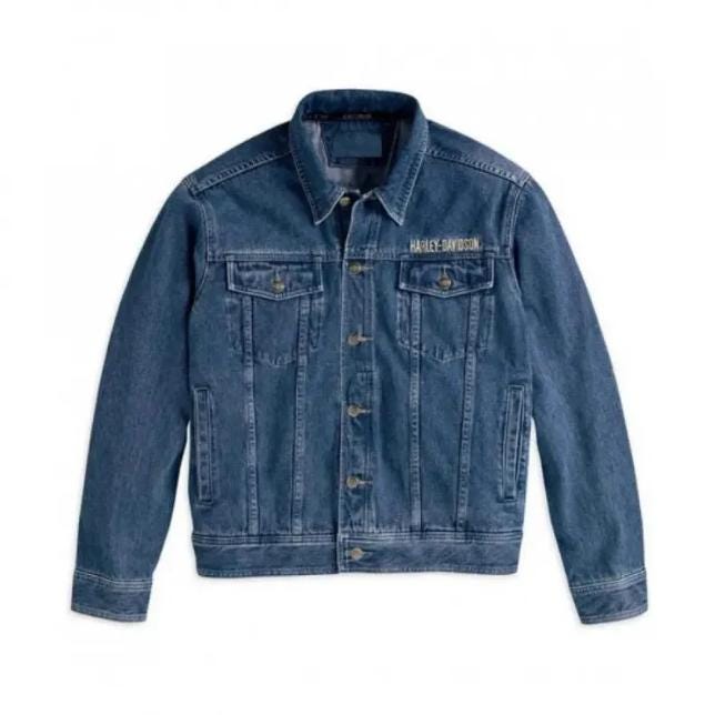 Vintage Harley Denim Riding Jacket Harley Blue Davidson Motorcycle ...