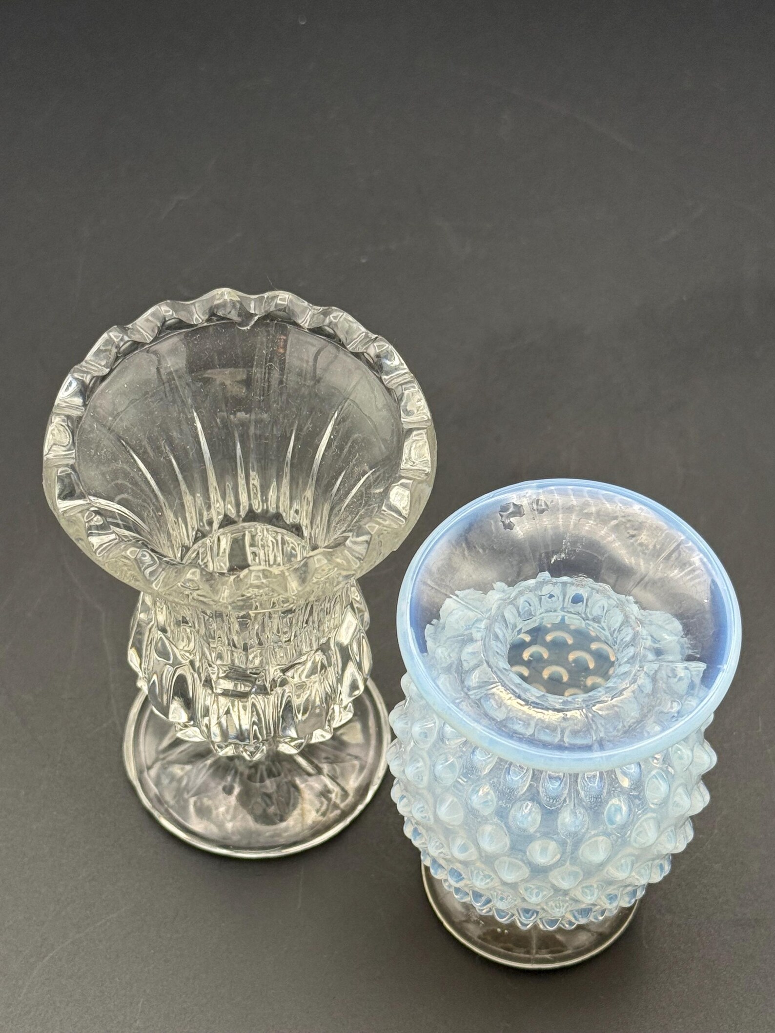 Vintage Fenton Hobnail Vase & Yugoslavian Cut Crystal Bud Vase - Etsy