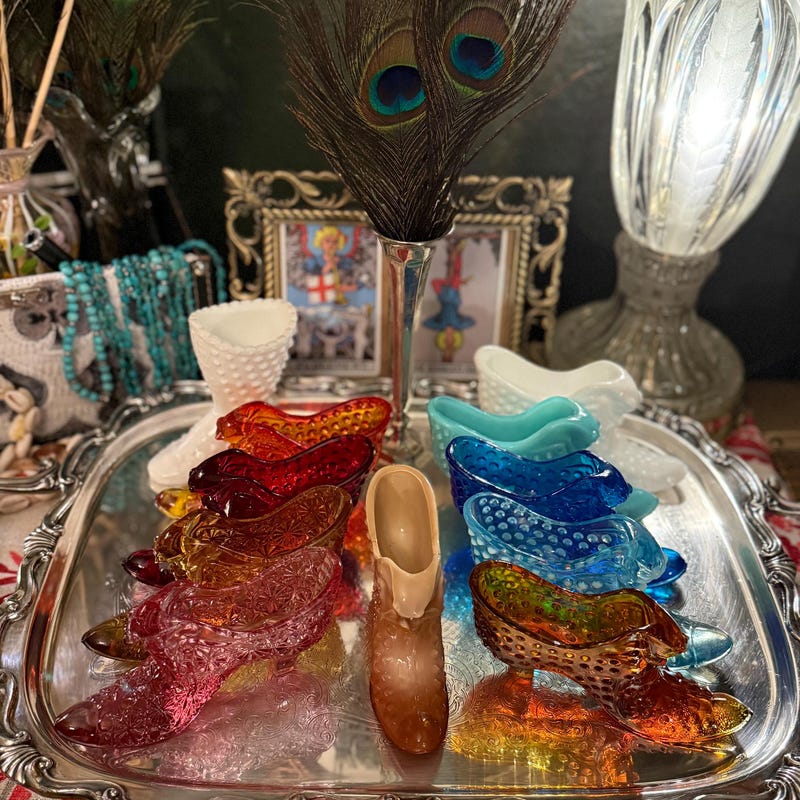 Fenton Glass Shoe - Etsy