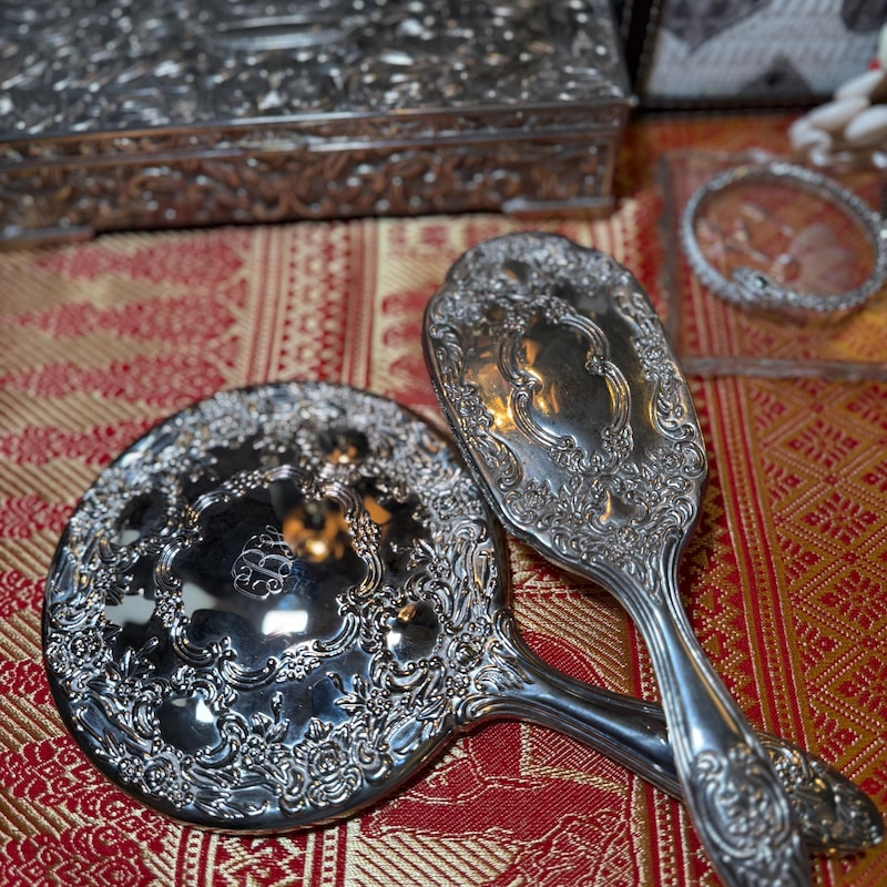 Antique Table Mirror Silver - Etsy