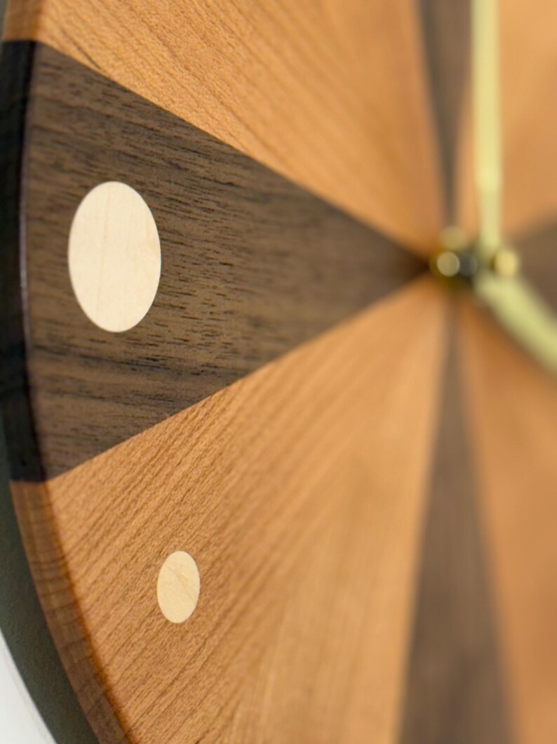 Walnut and Cherry Wood Wall Clock - Etsy