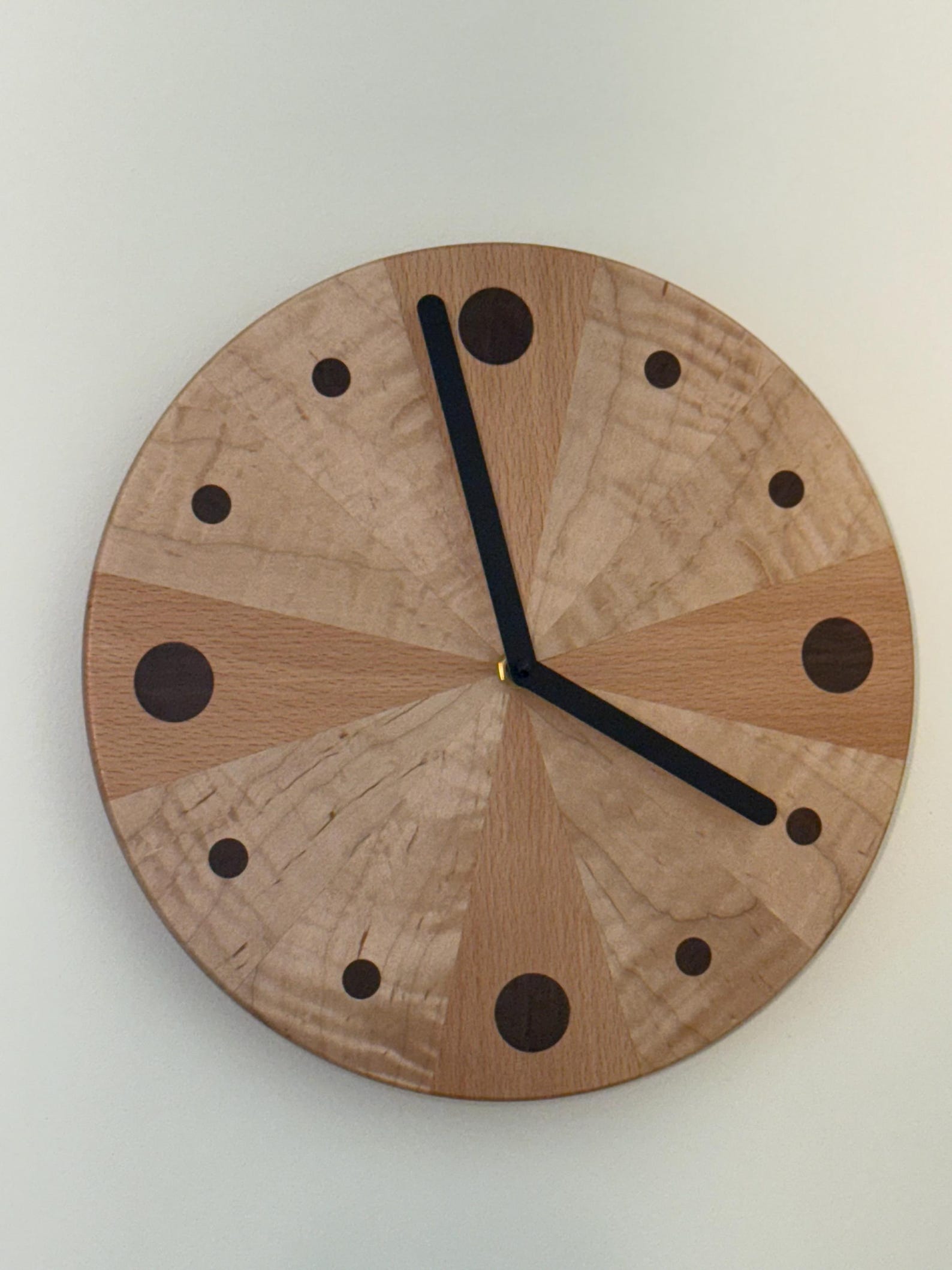 Beech and Curly Maple Wood Clock - Etsy