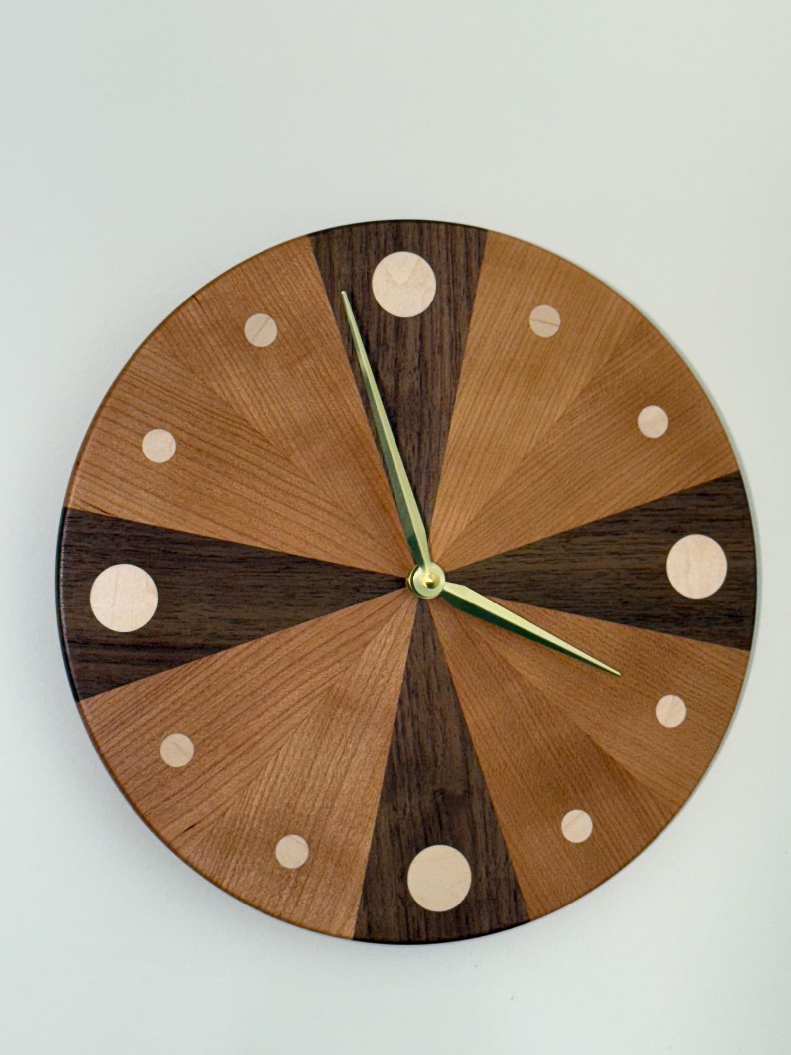 Walnut and Cherry Wood Wall Clock - Etsy