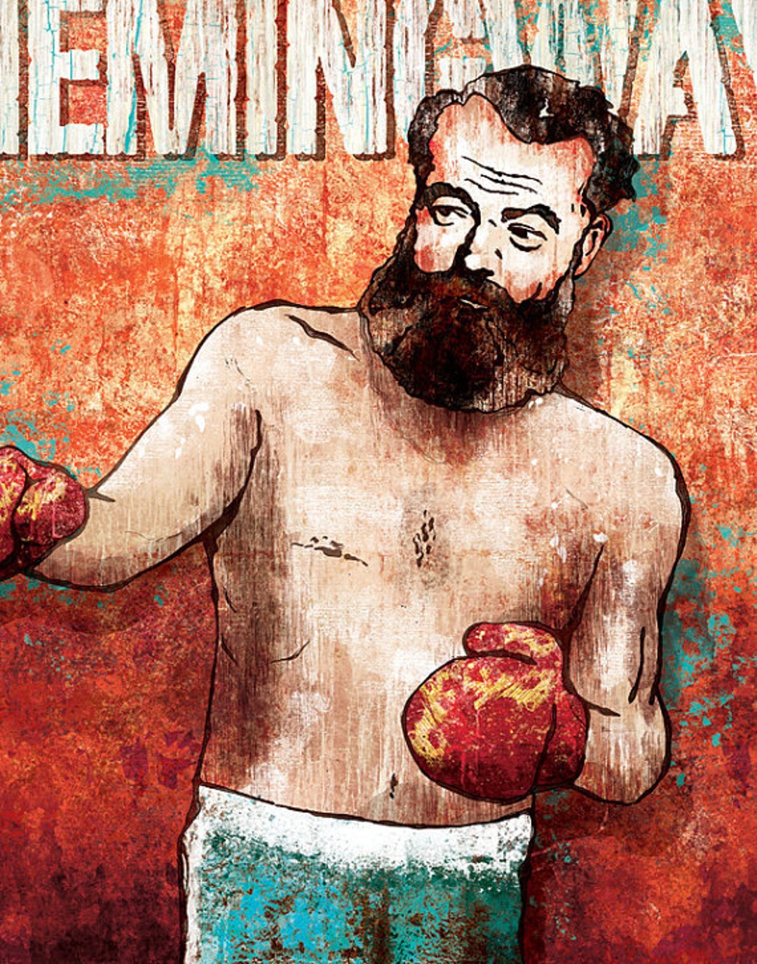 Ernest Hemingway, Boxer Art Poster - 18x24 Archival Art Print Poster - Etsy