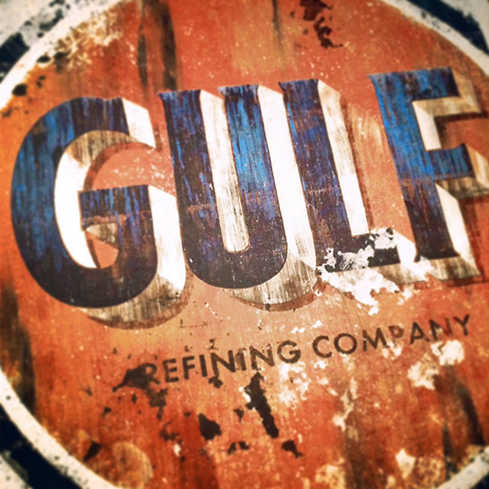 Vintage Gulf Refinery Sign Painting 18x24 Archival Art Print - Etsy