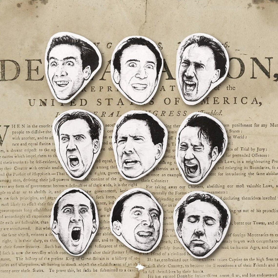 Nic Cage Vinyl Laptop Sticker Set of 9 Phone Decal - Etsy