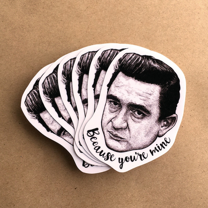 Johnny Cash Vinyl Laptop Sticker | Phone Decal - Etsy