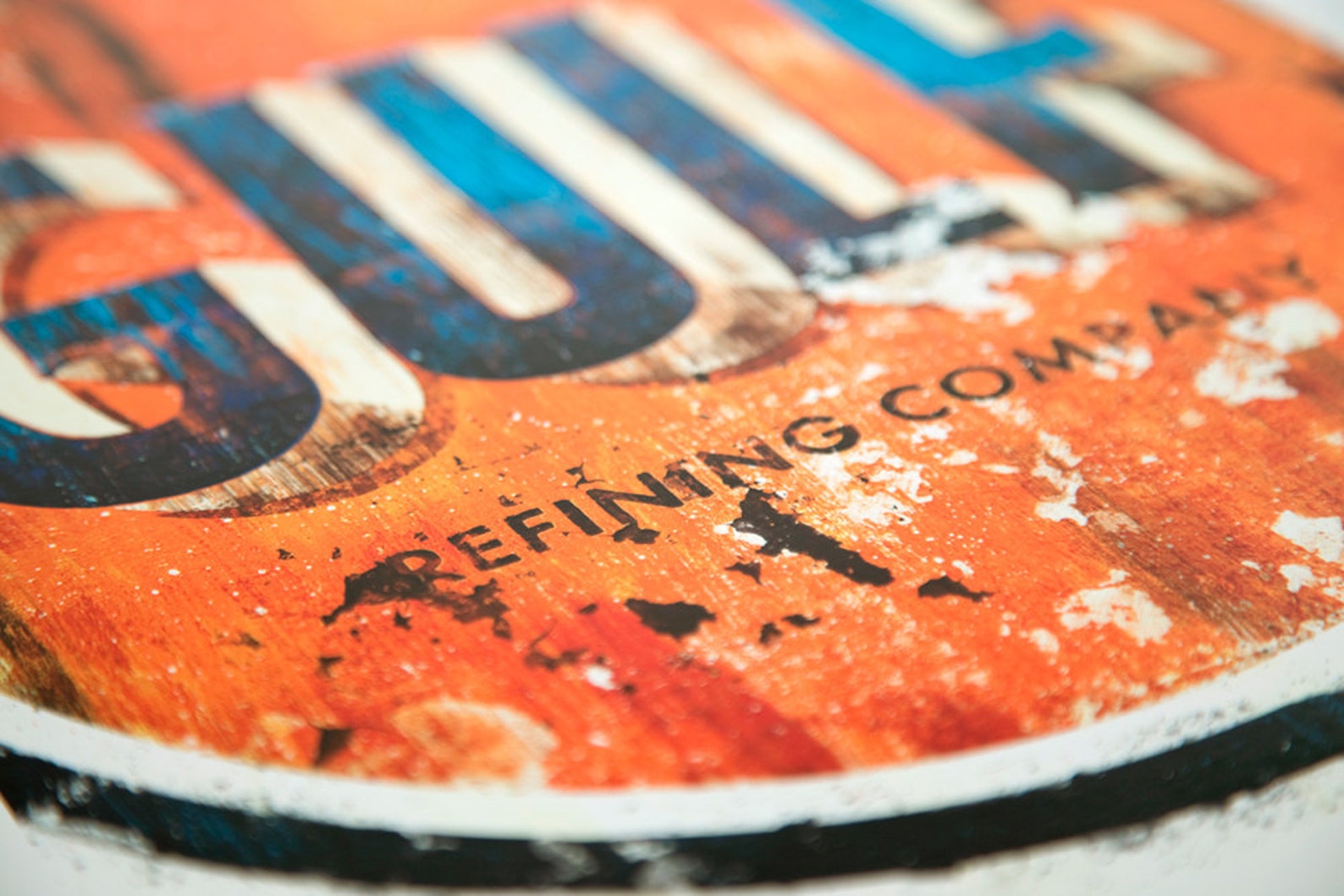Vintage Gulf Refinery Sign Painting - 12x18 Signed and Dated Art Print ...