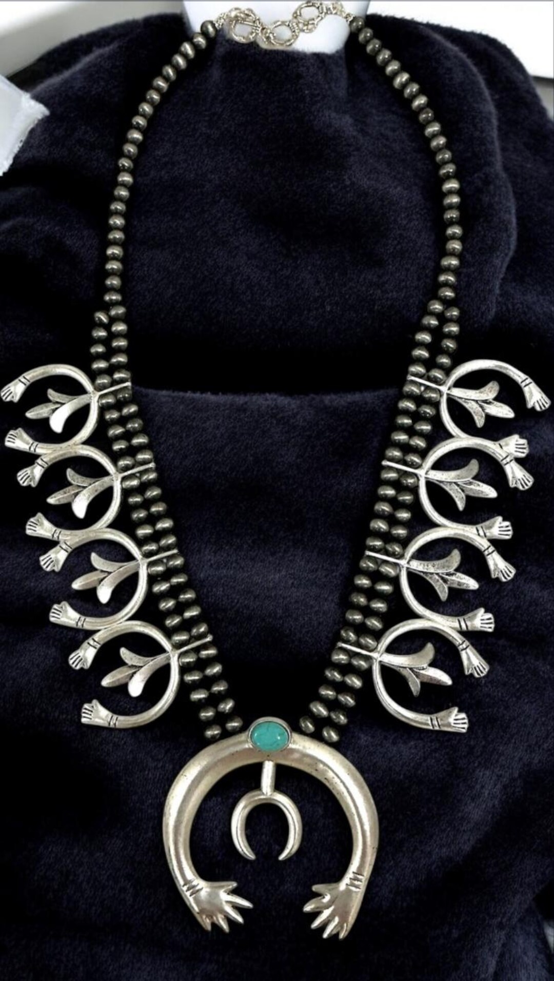 Squash Blossom Turquoise Necklace 732311 - Etsy