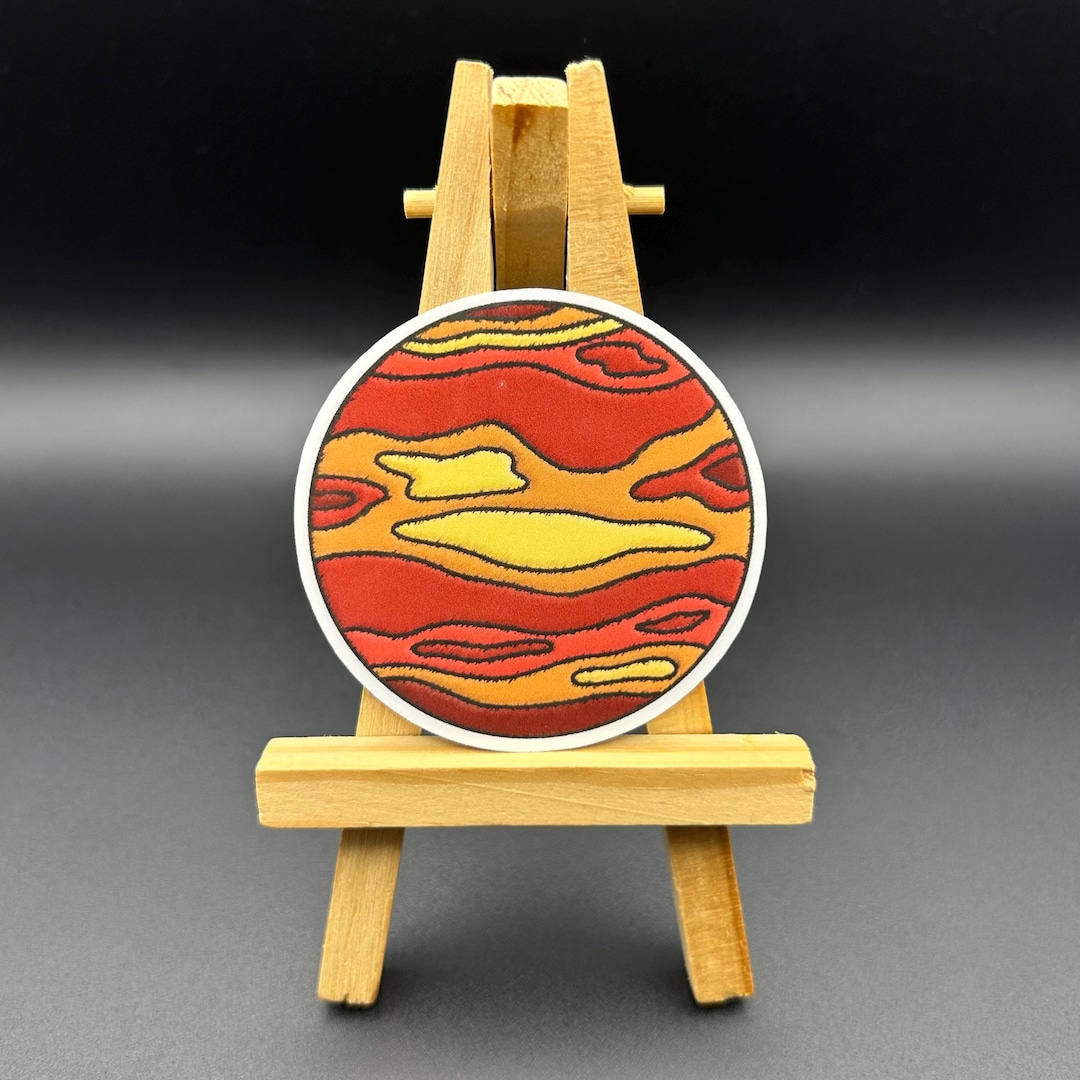 Planet Jupiter Retro Vinyl Sticker | for Notebooks, Cars, Scrapbooking ...