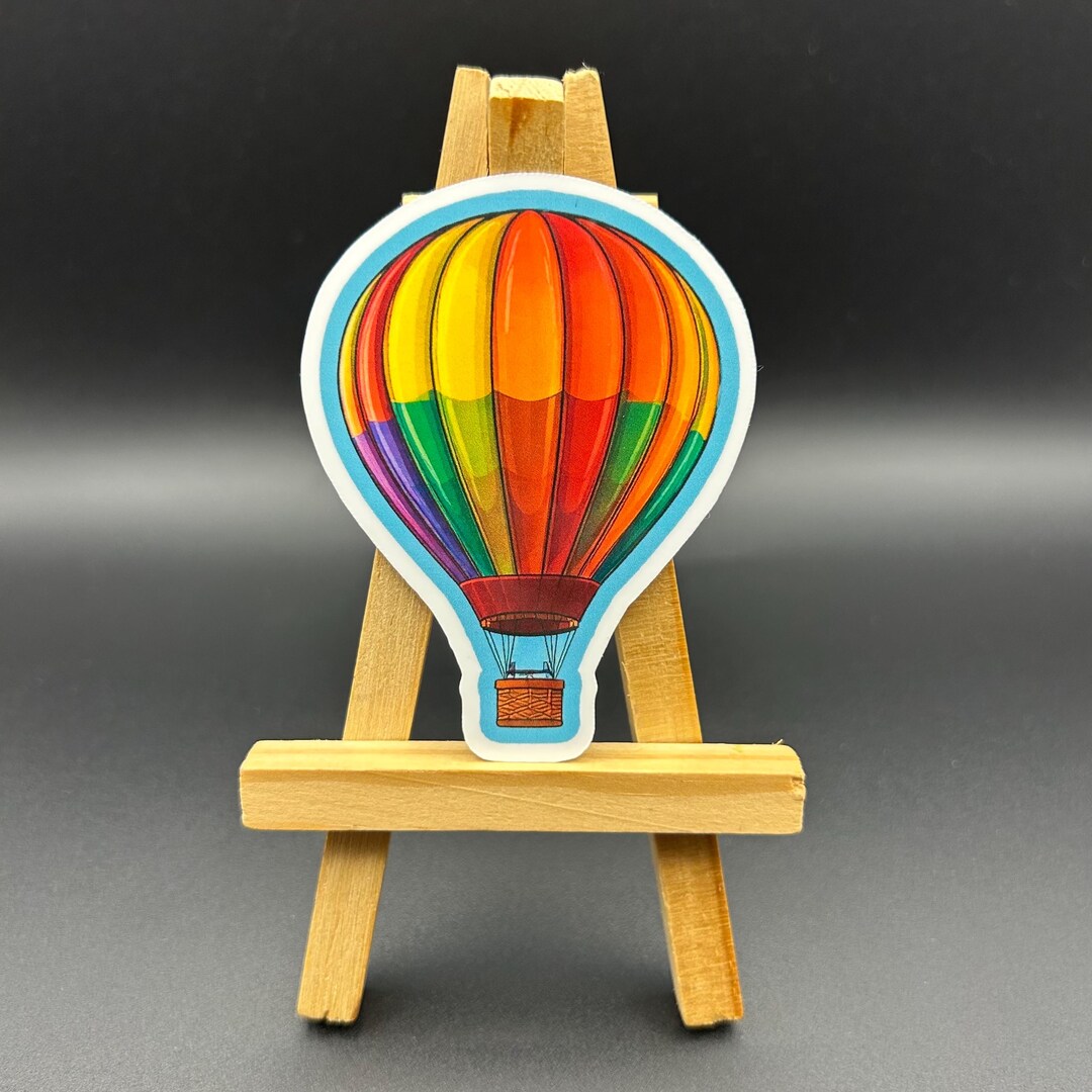 Colorful Hot Air Balloon Vinyl Sticker | for Notebooks, Cars ...