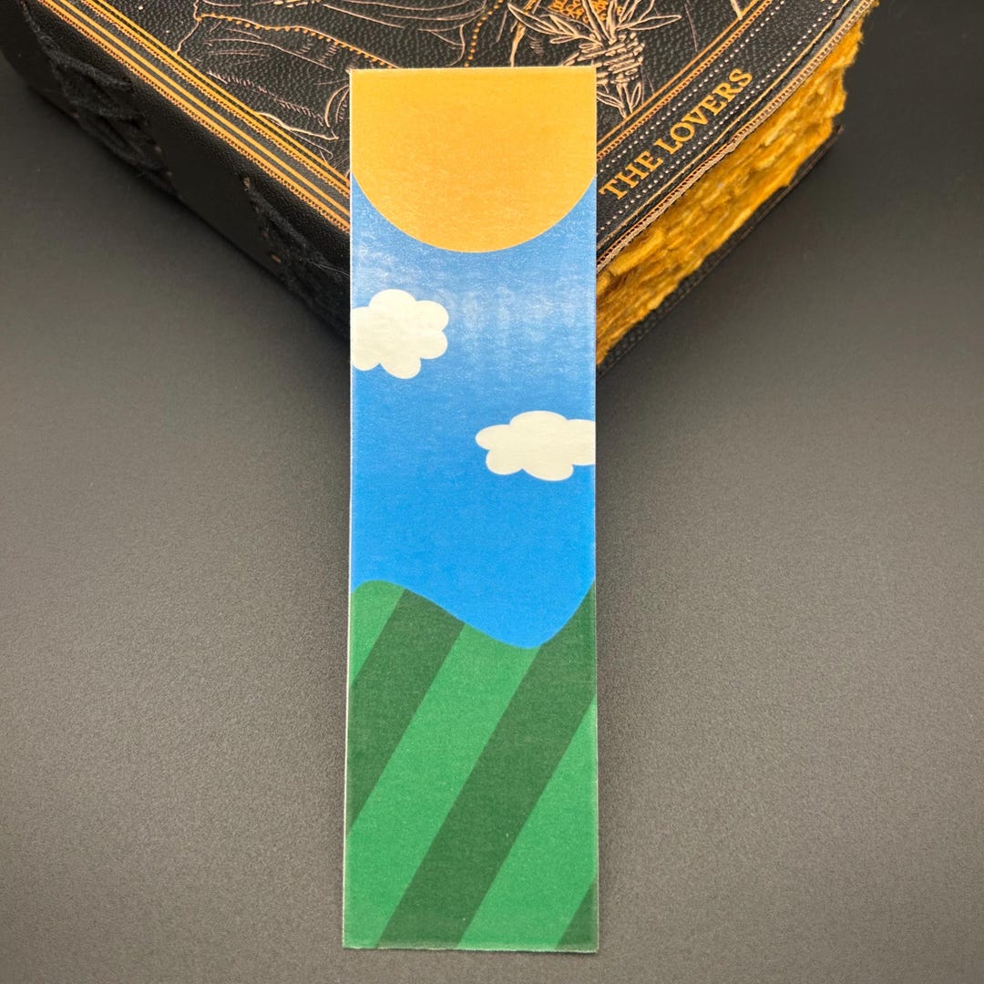 Minimal Landscape Bookmark: Laminated Paperback (1.75 X 6 In.) - Etsy