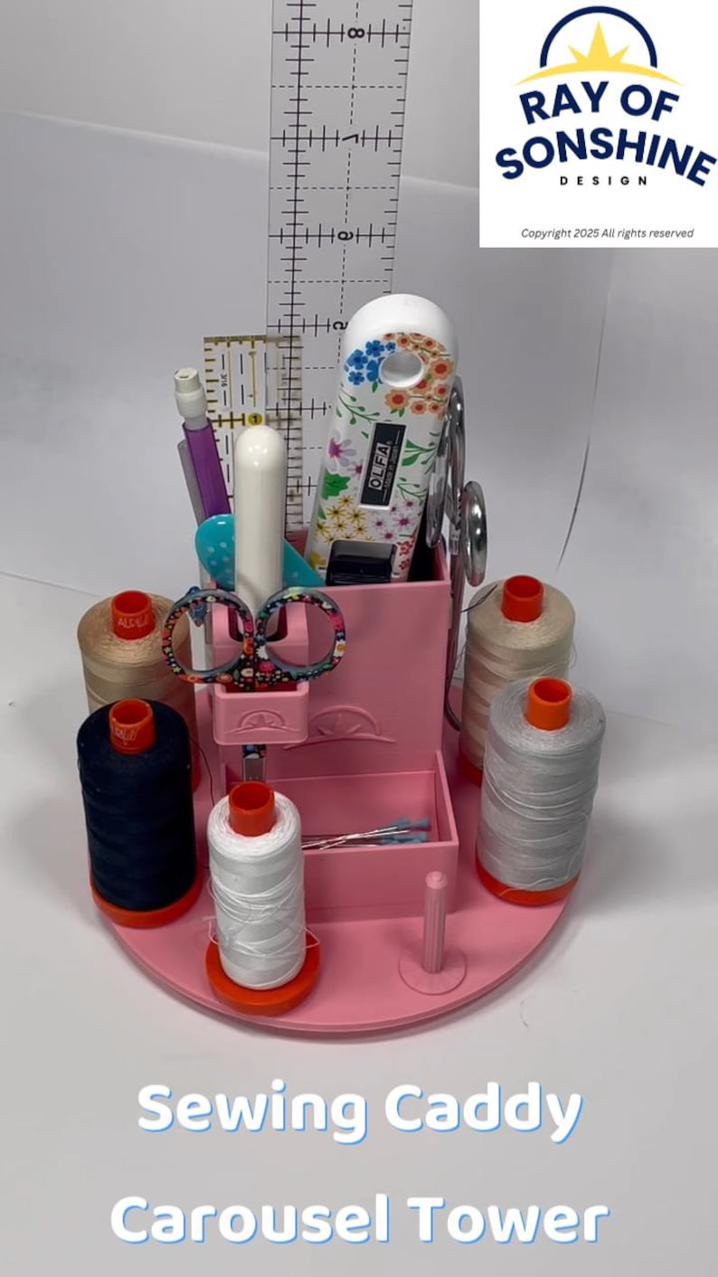 Sewing Caddy Carousel Tower, Thread Holder and Tool Organization - Etsy