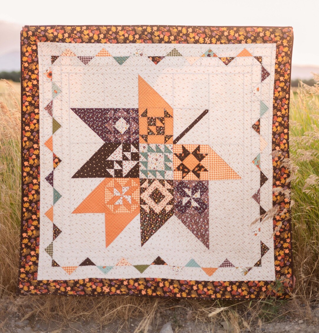 The Awe of Autumn Pressed Leaves Quilt Kit Includes Pattern, Top and ...