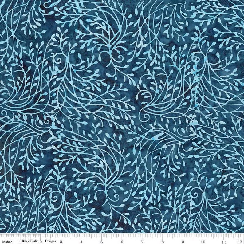 Batiks Divine Vines Denim Bijou - Riley Blake Designs - Fabric by the ...