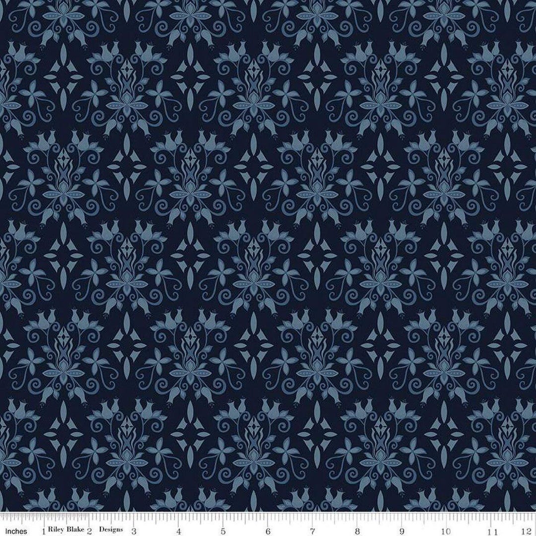 Curated Blooms Damask Midnight - C15342-MIDNIGHT - Riley Blake Designs ...