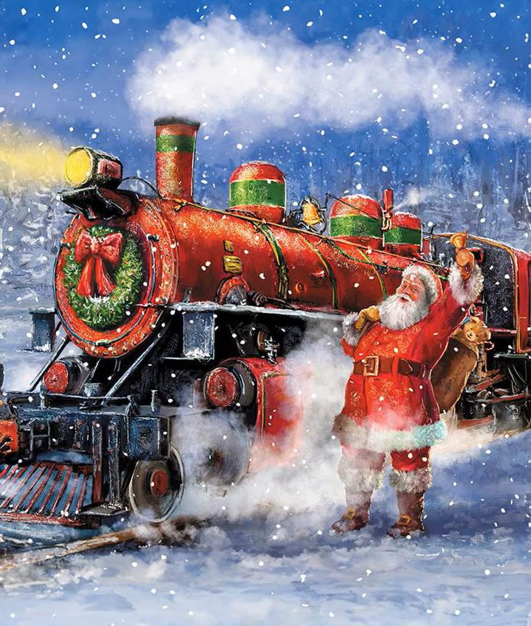 More Christmas Wishes Santa's Train Panel - Riley Blake Designs ...