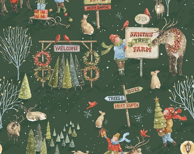 Santa's Tree Farm Snowflakes Forest - Riley Blake Designs - Holiday ...