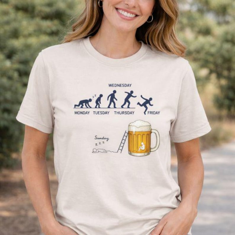 Funny Beer Evolution T-shirt: Workweek Drinking Humor Tee - Etsy