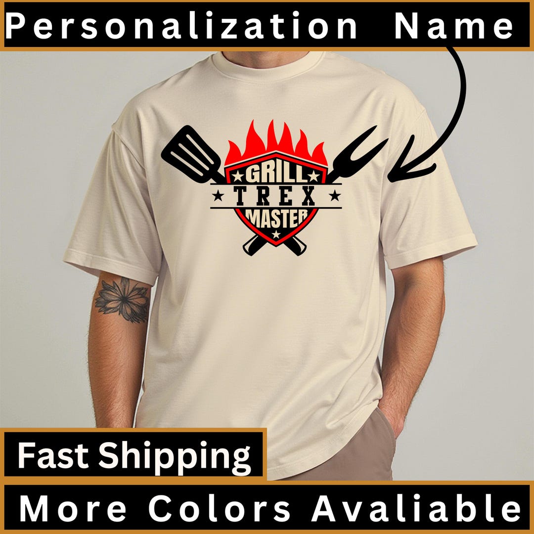Personalized Grill Master Shirt, Custom BBQ Dad T Shirt, Fathers Day ...