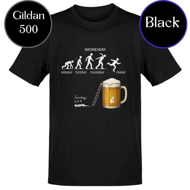Funny Beer Evolution T-shirt: Workweek Drinking Humor Tee - Etsy