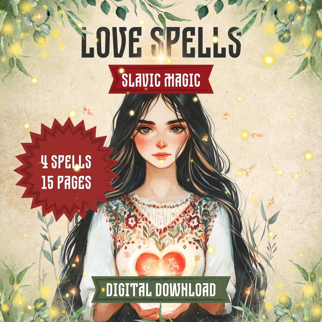 Love Spells Book Slavic Magic Watercolor Grimoire Pages Love Rituals ...