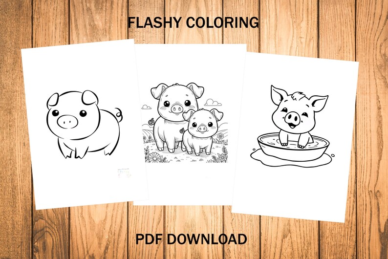Happy Pig Coloring Page for Kids – Cute Farm Animal Printable Activity ...