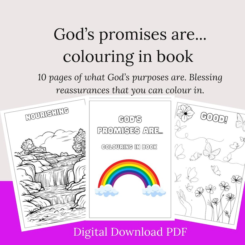 God's Promises Colouring in Book - Etsy UK