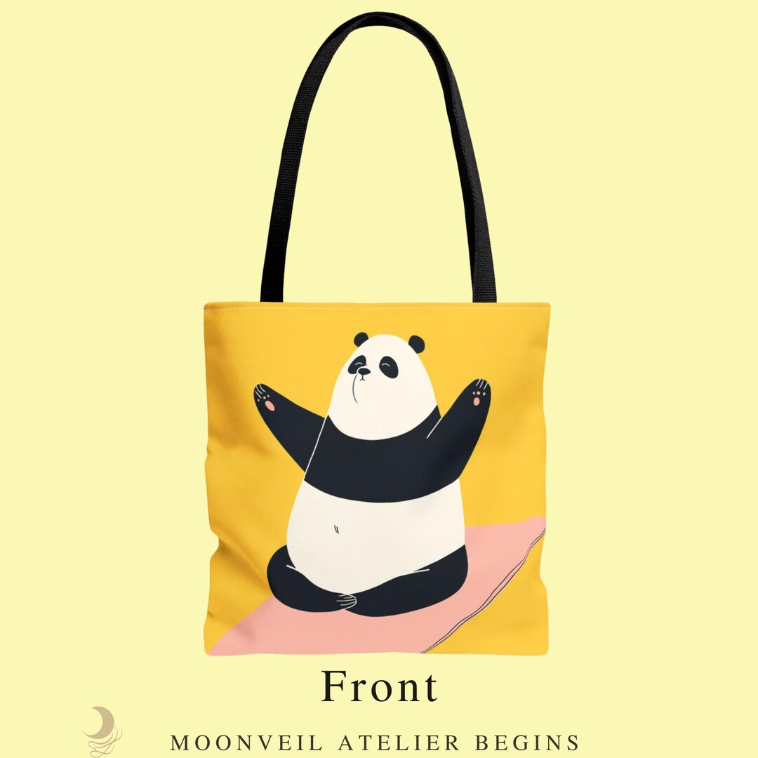 Yoga Panda Tote Bag – Cartoon Meditating Pandas, Animal Lover Gift - Etsy