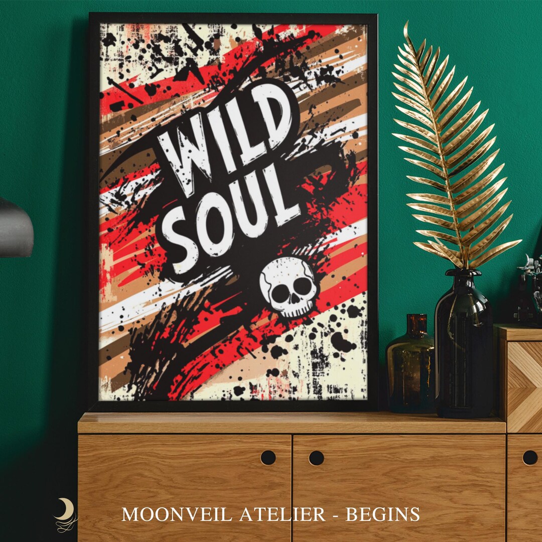 Grunge Skull Poster: Edgy Wild Soul Art Print - Etsy