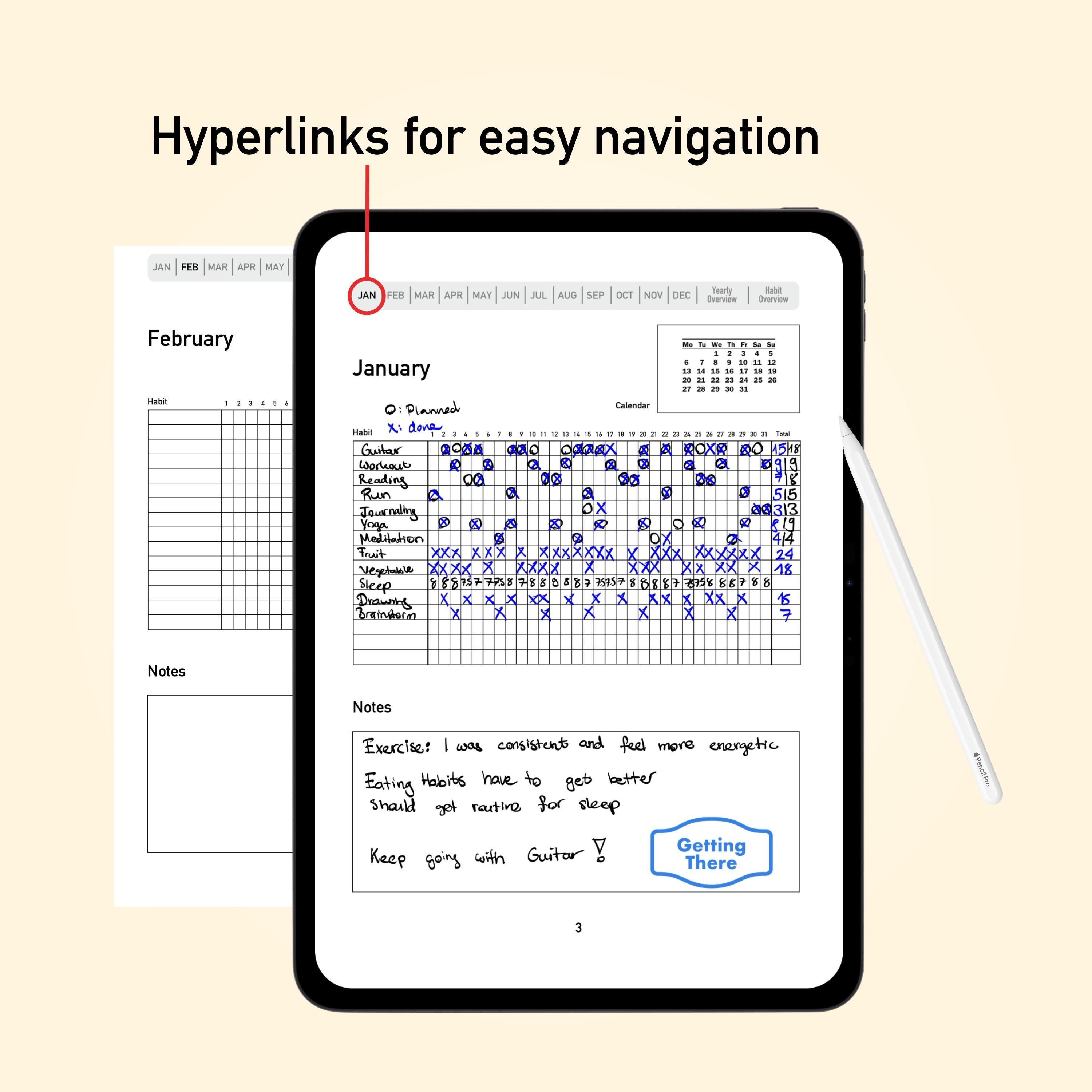 Habit Journal, Digital Habit Tracker for iPad and Tablet, 2025 and ...