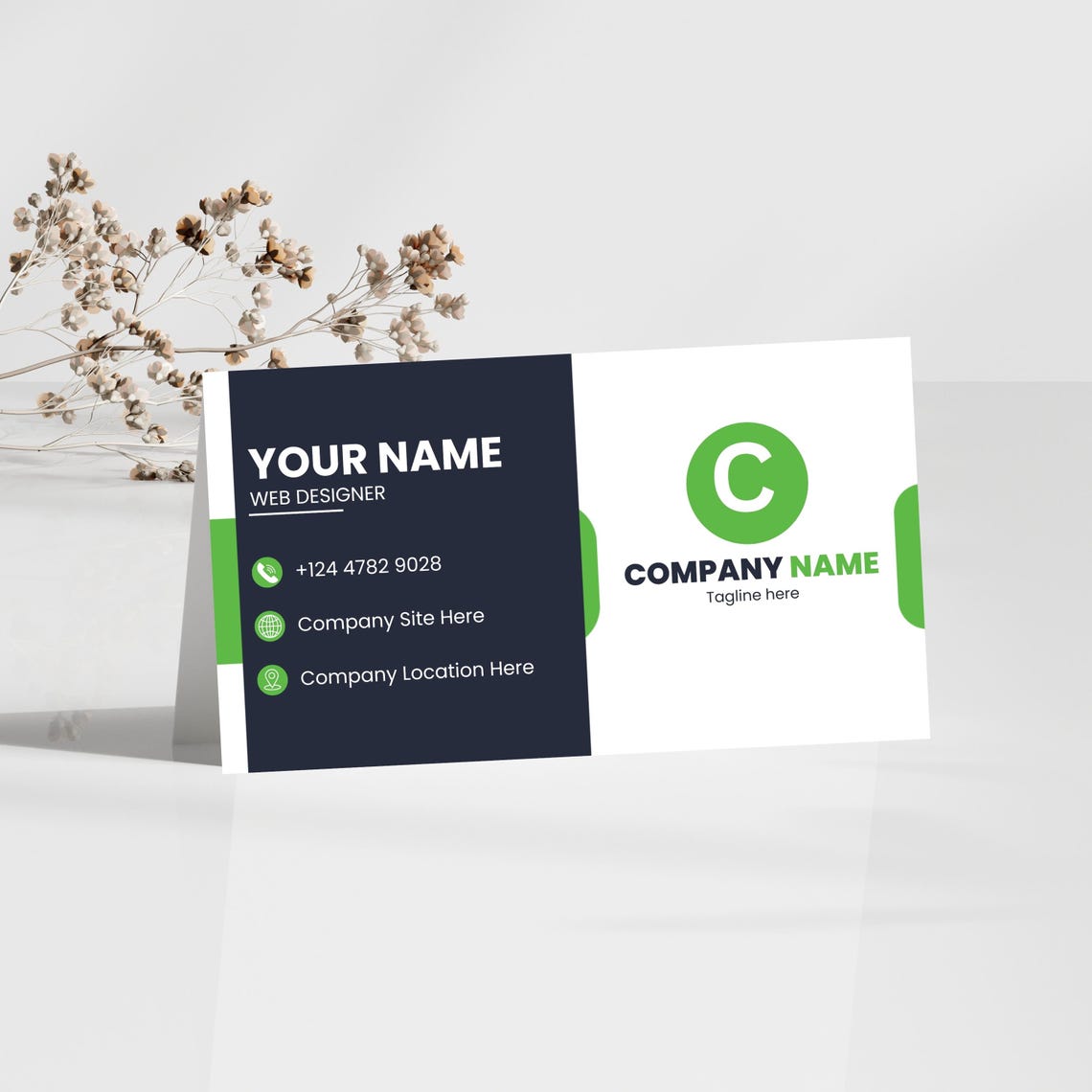Editable Business Card Template Canva: QR Code Visiting Card (digital ...