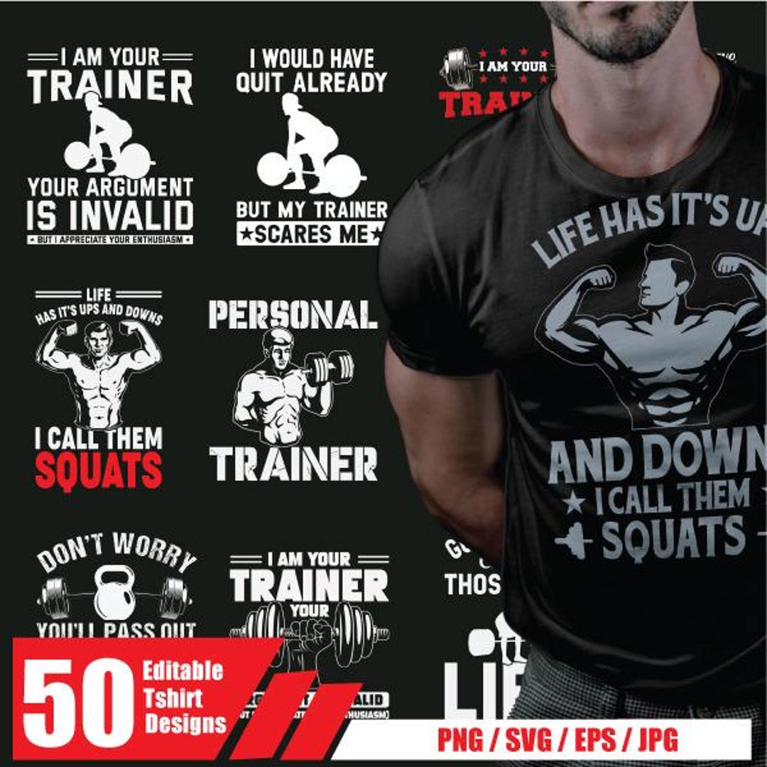50 Personal Trainer SVG Bundle | Fitness Coach & Gym Trainer Designs ...