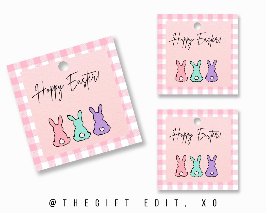 Hoppy Easter! Gift Tag | DIGITAL DOWNLOAD | Easter Gift Tags | Easter ...