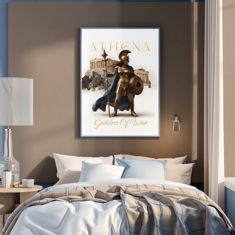 Athena Wall Art - Greek Goddess of War Print - Mythology Poster - Greek ...