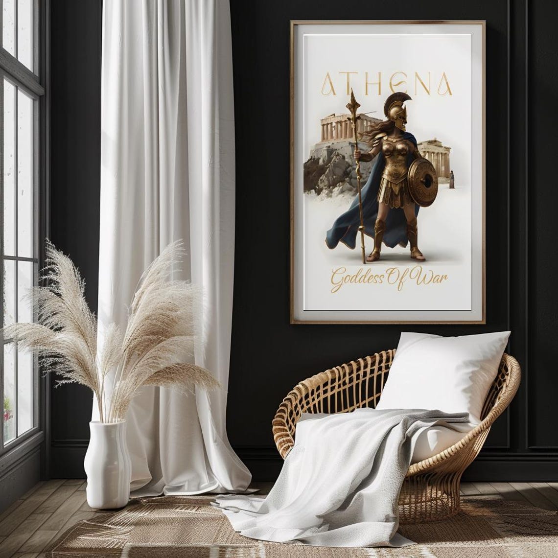 Athena Wall Art - Greek Goddess of War Print - Mythology Poster - Greek ...